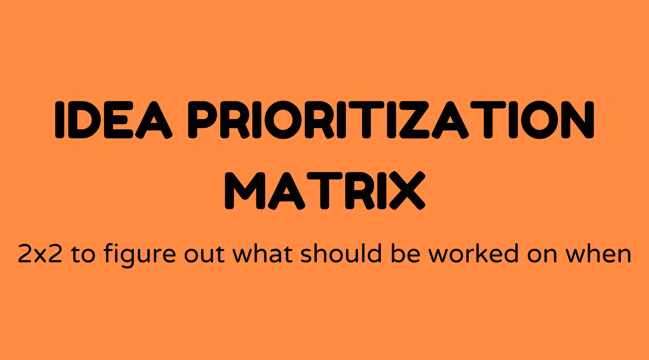 Idea prioritization matrix