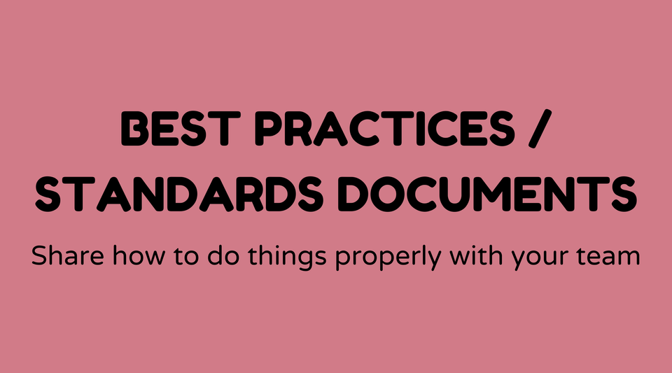 Best practices / standards documents